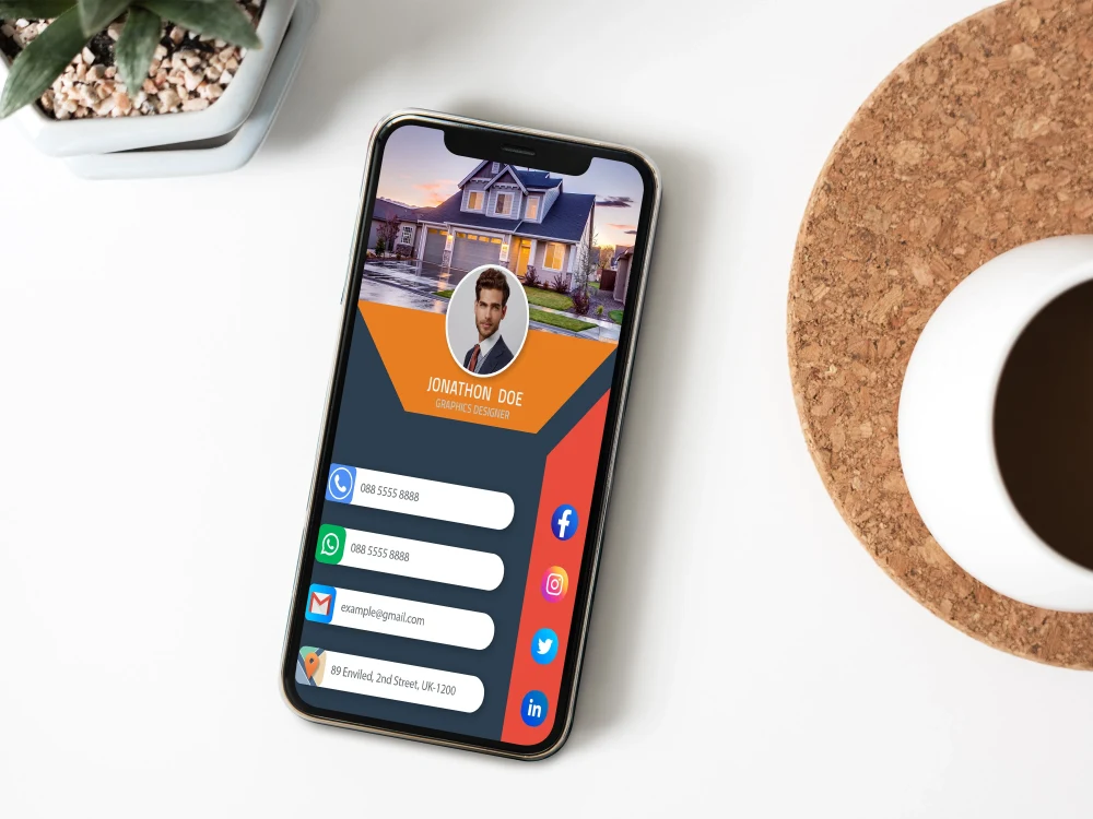 Clickable digital business card or vCard and clickable Flyer | Upwork