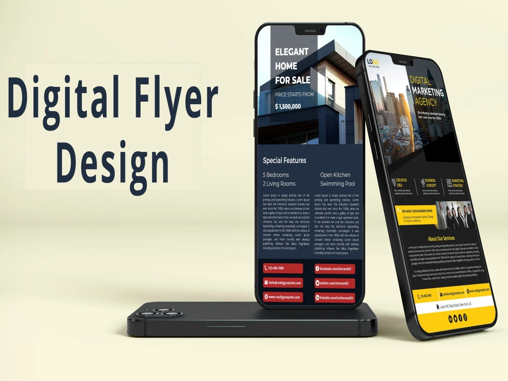 Clickable digital business card or vCard and clickable Flyer | Upwork