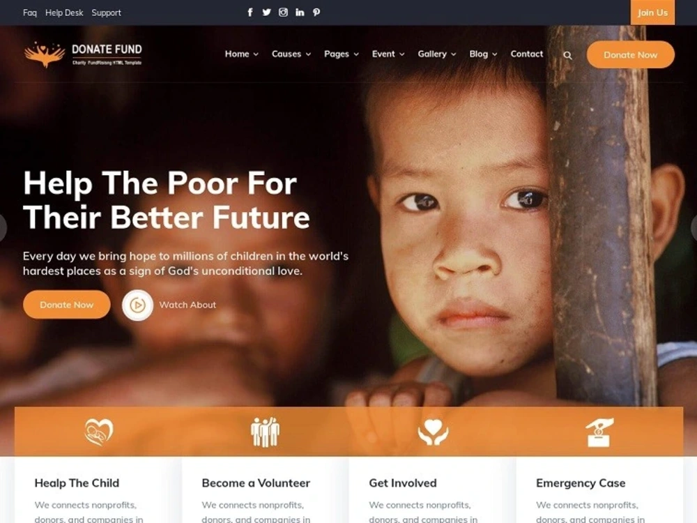 A nonprofit, charity, donation, fundraising website and NGO landing page | Upwork
