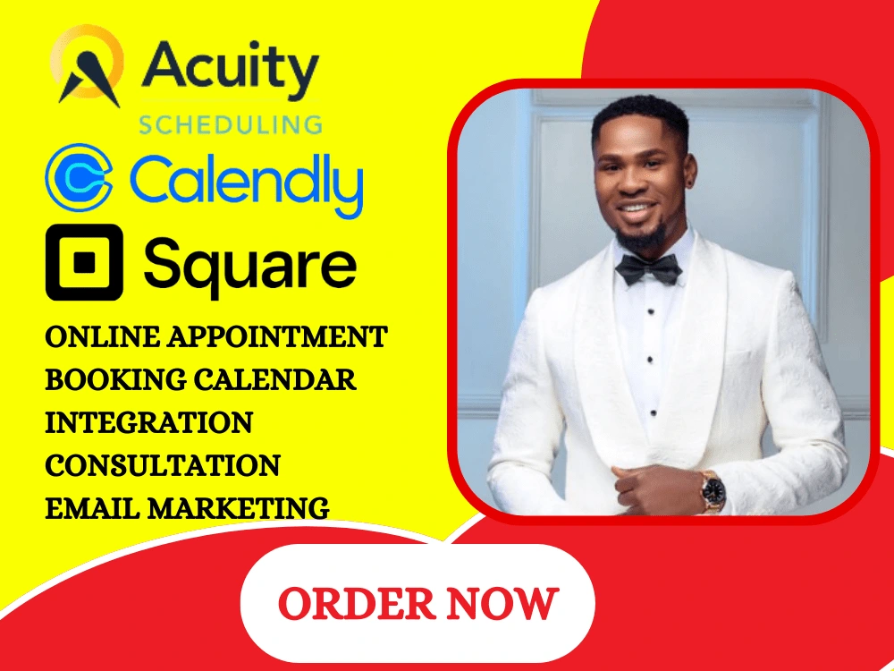 A calendly, acuity scheduling, online booking appointment, square setup | Upwork