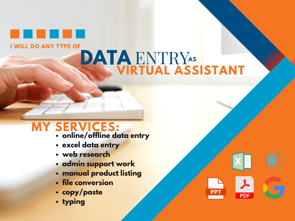Any type of fastest data entry as virtual assistant | Upwork