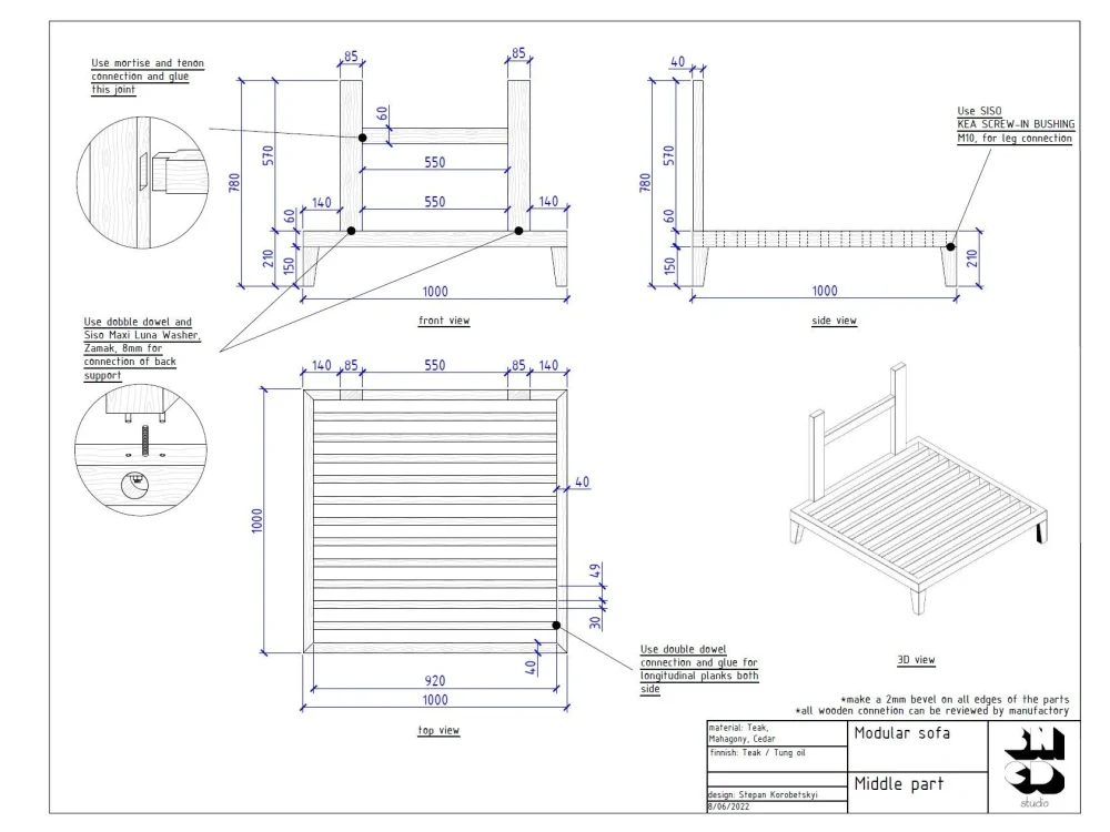Technical drawings of your furniture design | Upwork