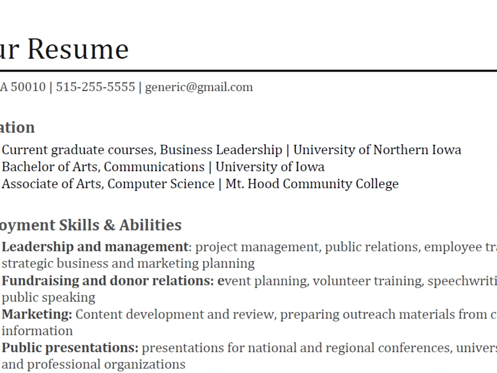 Resume editing or a resume built from scratch that meets your unique ...