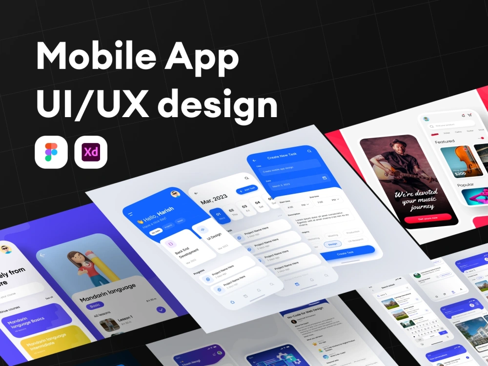 Mobile App UI/UX Design in Figma, XD | Upwork