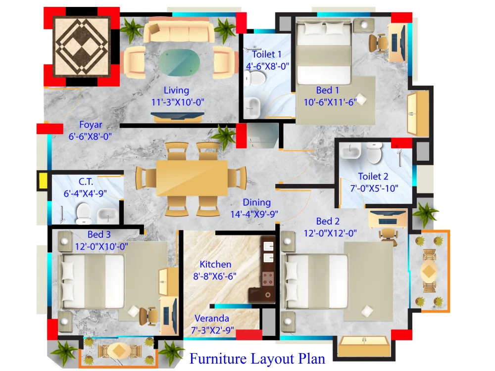 An architectural floor plan in Autocad 2D | Upwork