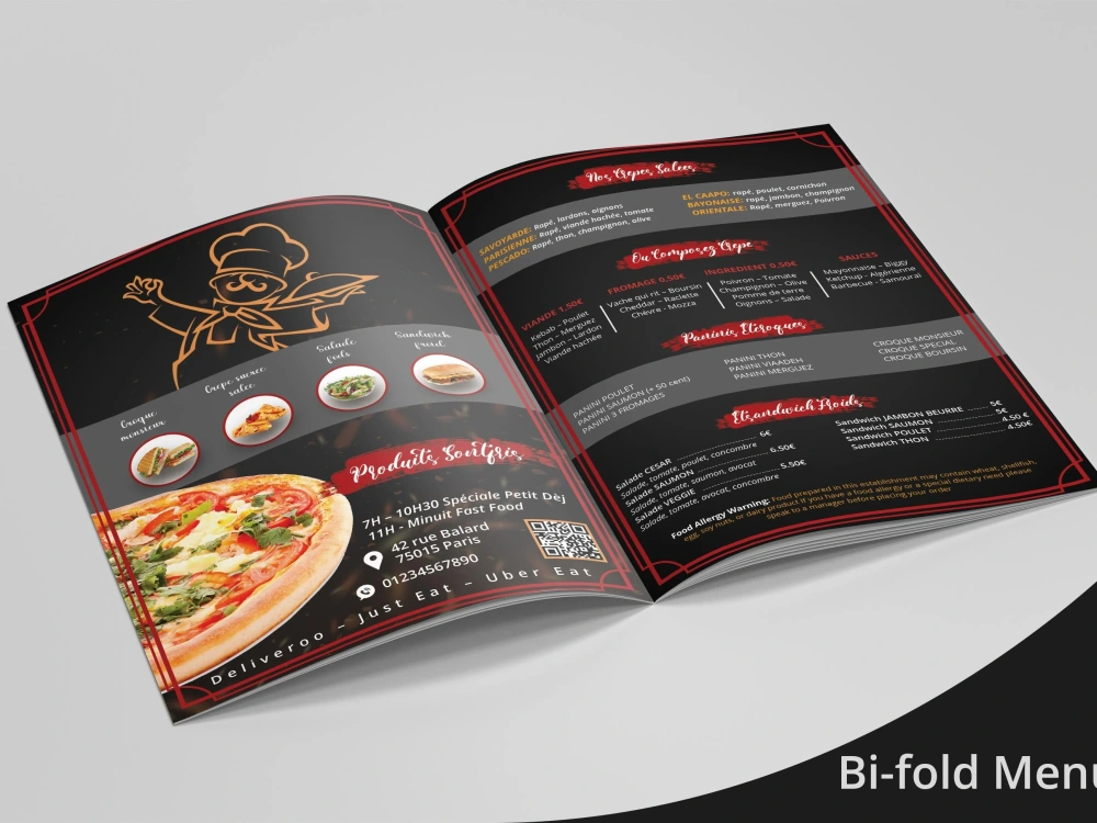 A creative restaurant menu design, food menu, digital menu, menu board ...