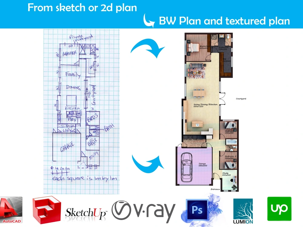 2d texture plan with the highest quality render | Upwork