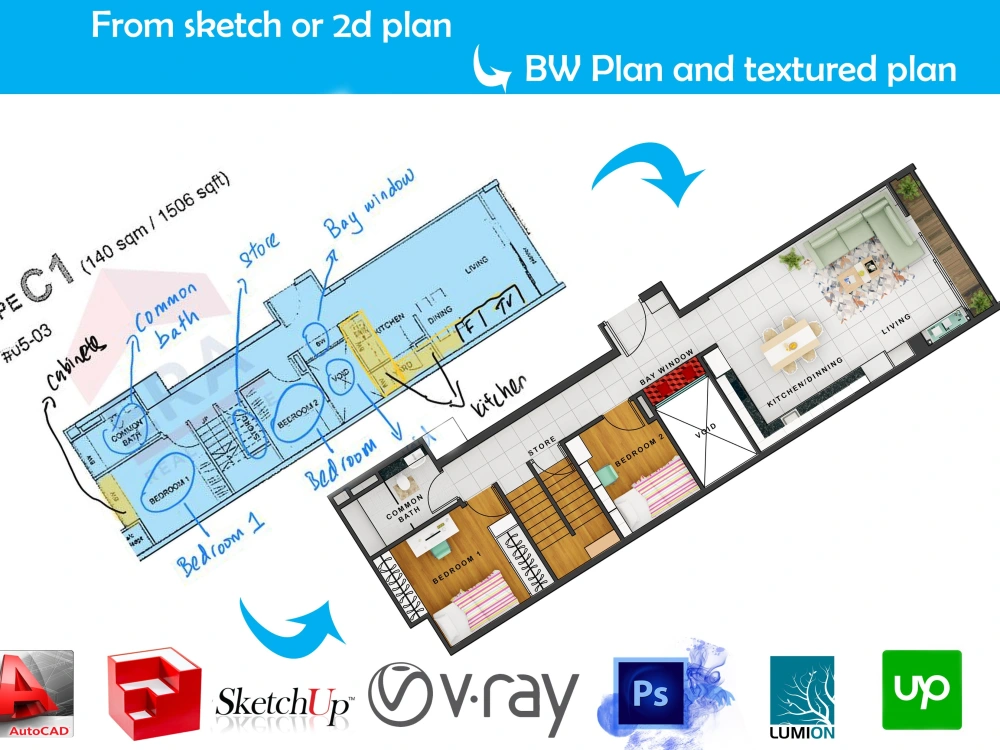 2d texture plan with the highest quality render | Upwork