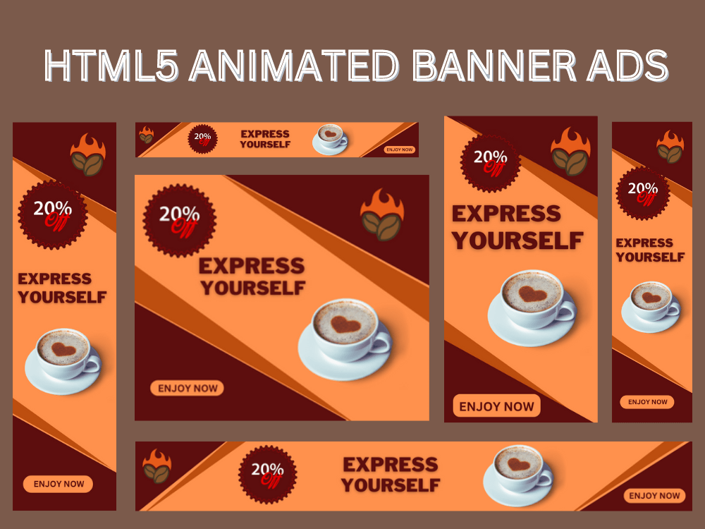 Set of animated HTML 5 display banner ads for google ads | Upwork