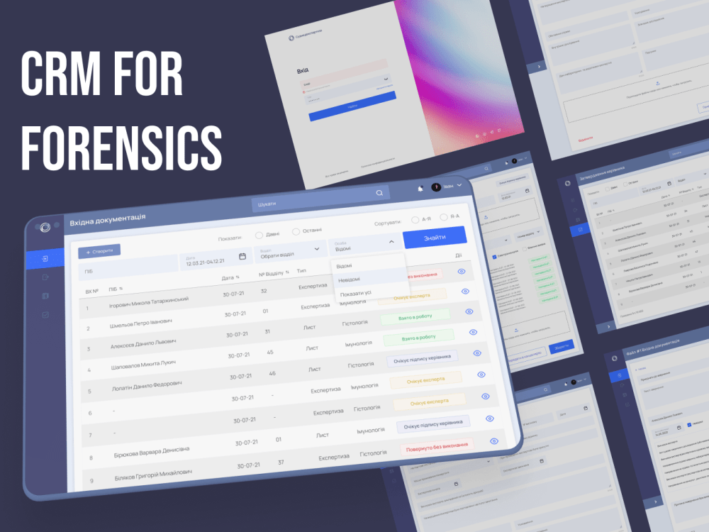A focused UX/UI design of the CRM system in Figma | Upwork
