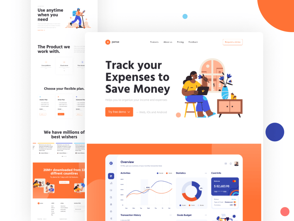 Unique landing page, website design UI design in Figma | Upwork