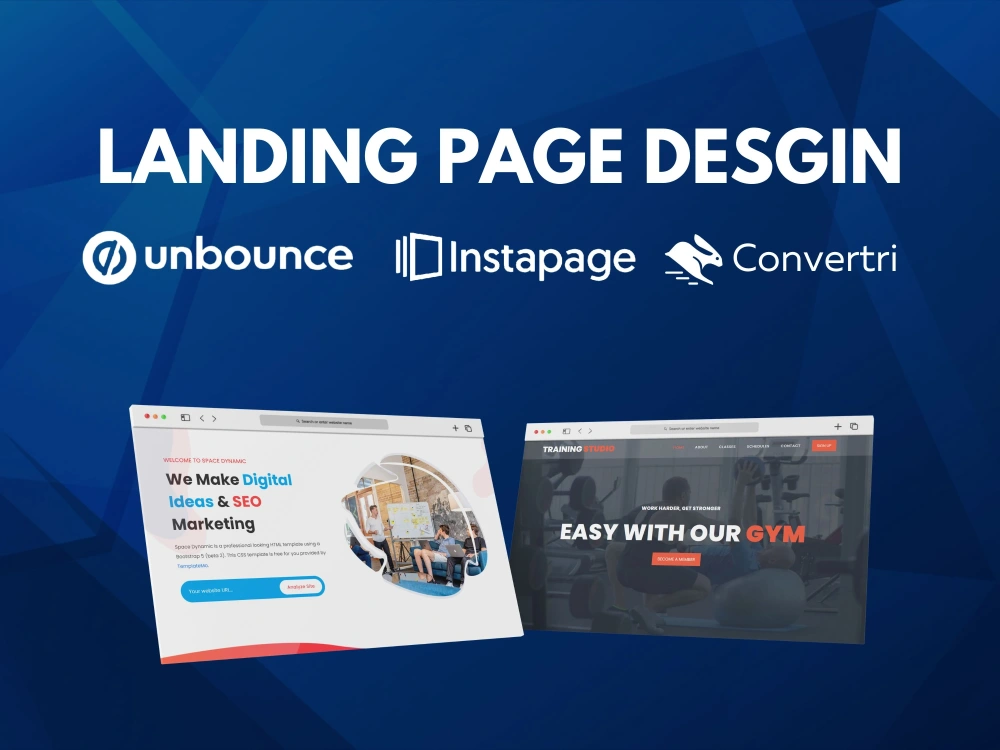 Landing page using Unbounce, Instapage, Convertri | Upwork