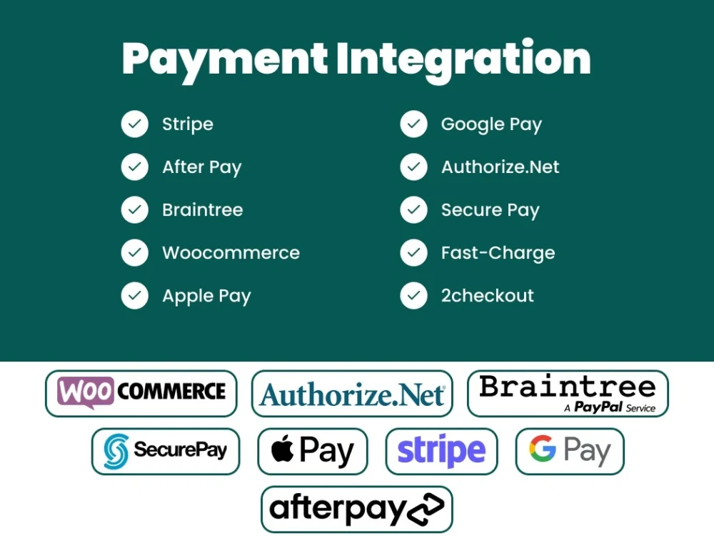 Any payment gateway integration | Paypal, Strip, WooCommerce | Upwork