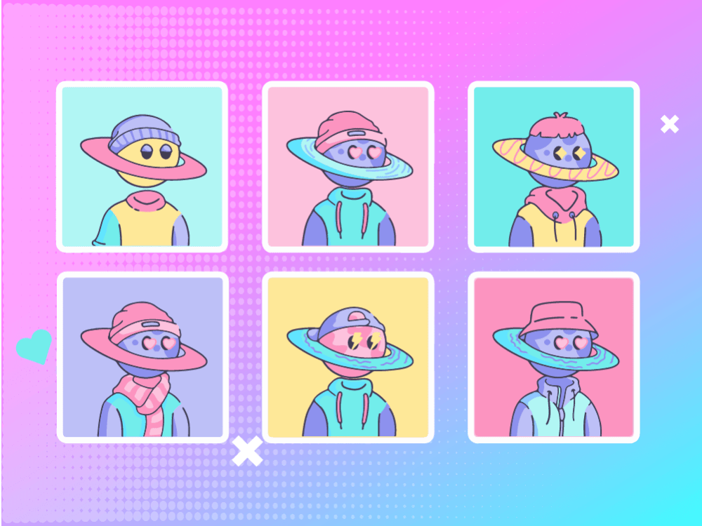 Cute doodle cartoon avatar NFT art illustration | Upwork