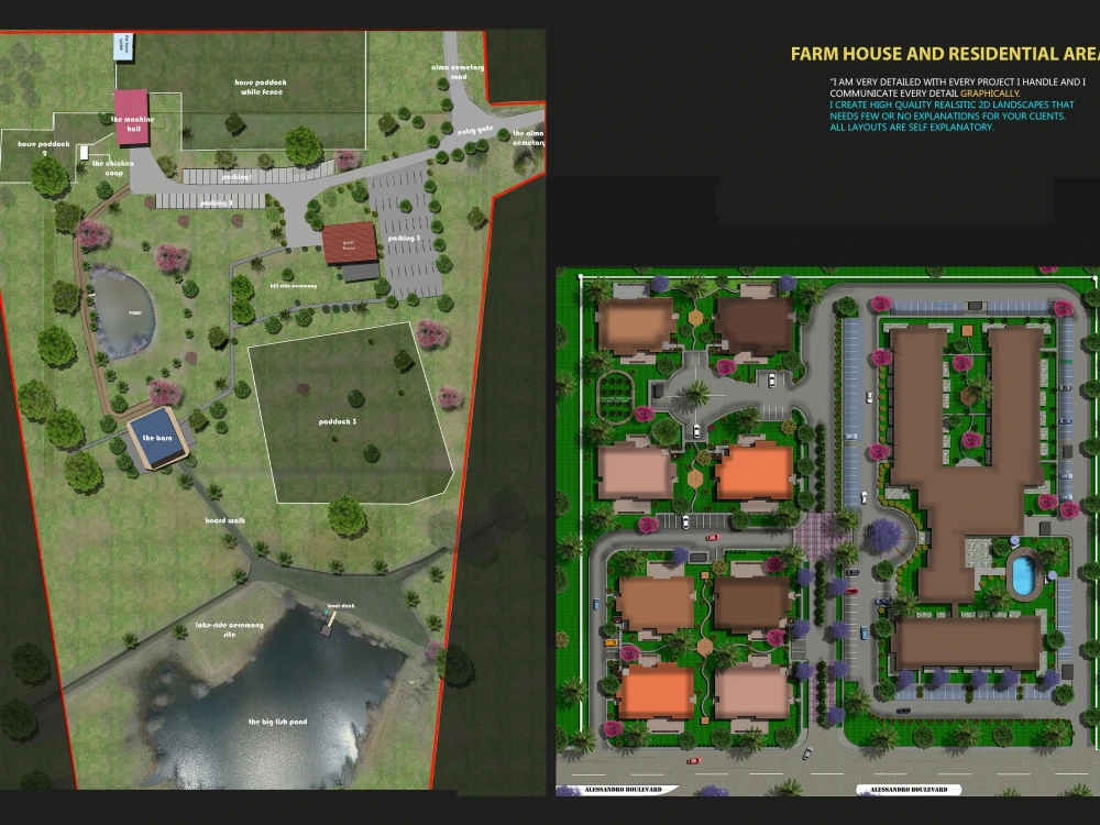 A fantastic detailed master plan, site plan and landscape design | Upwork