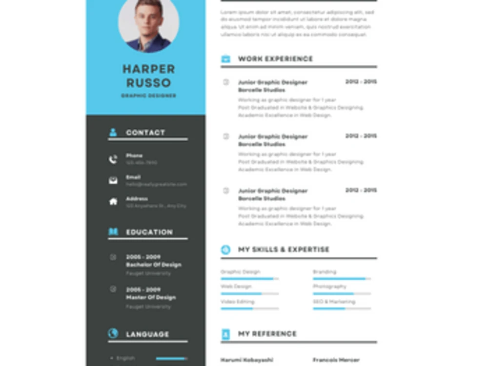 An interactive CV, resume design, or portfolio on PDF | Upwork
