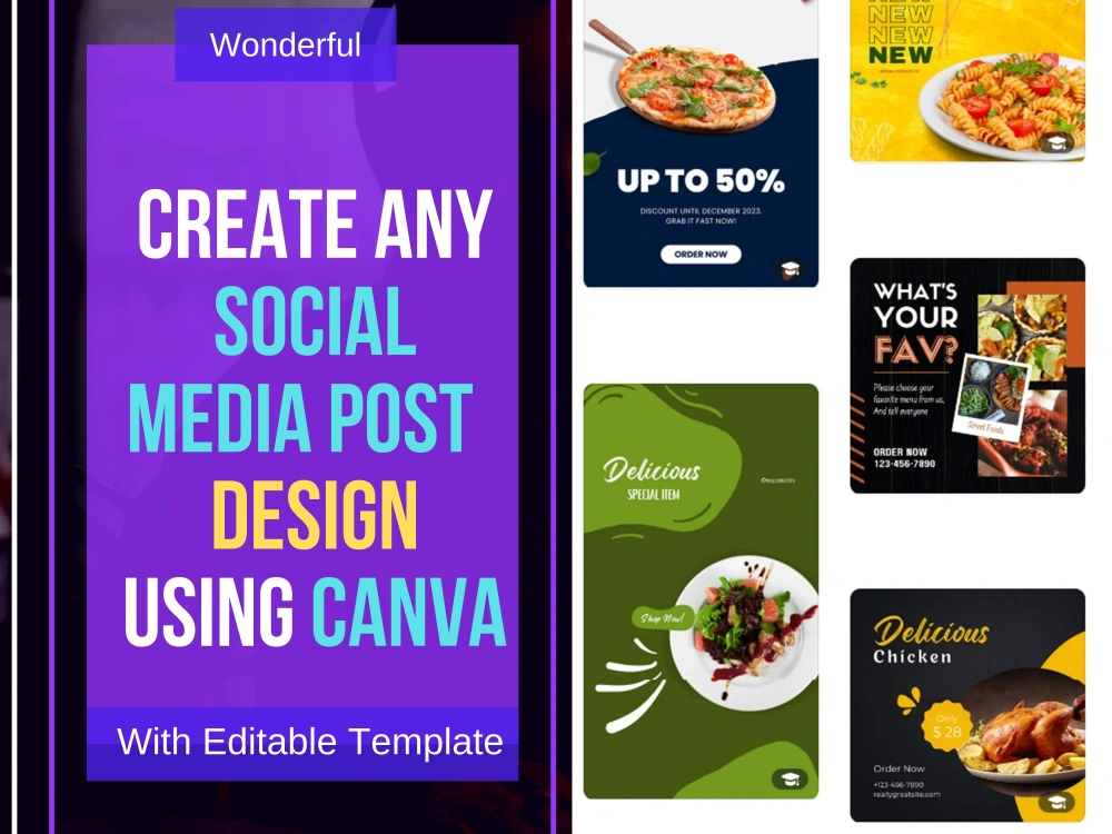 Editable canva templates for Social media post design | Upwork