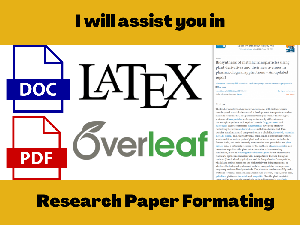 A research paper/article in a professional format using latex ...
