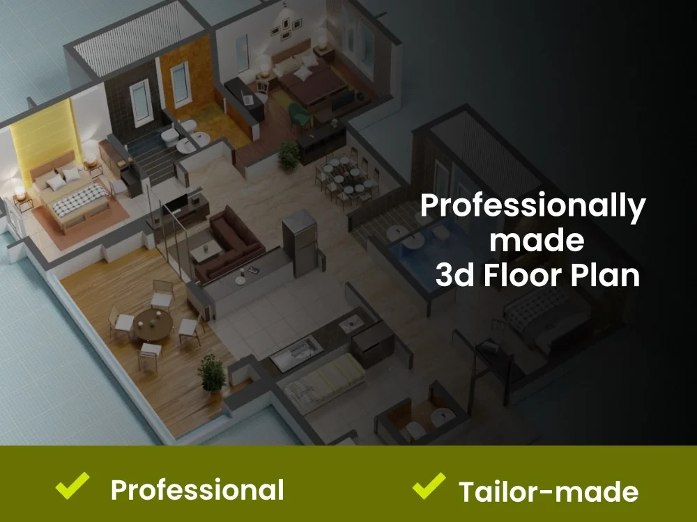 An amazing 3D Floor plan | Upwork