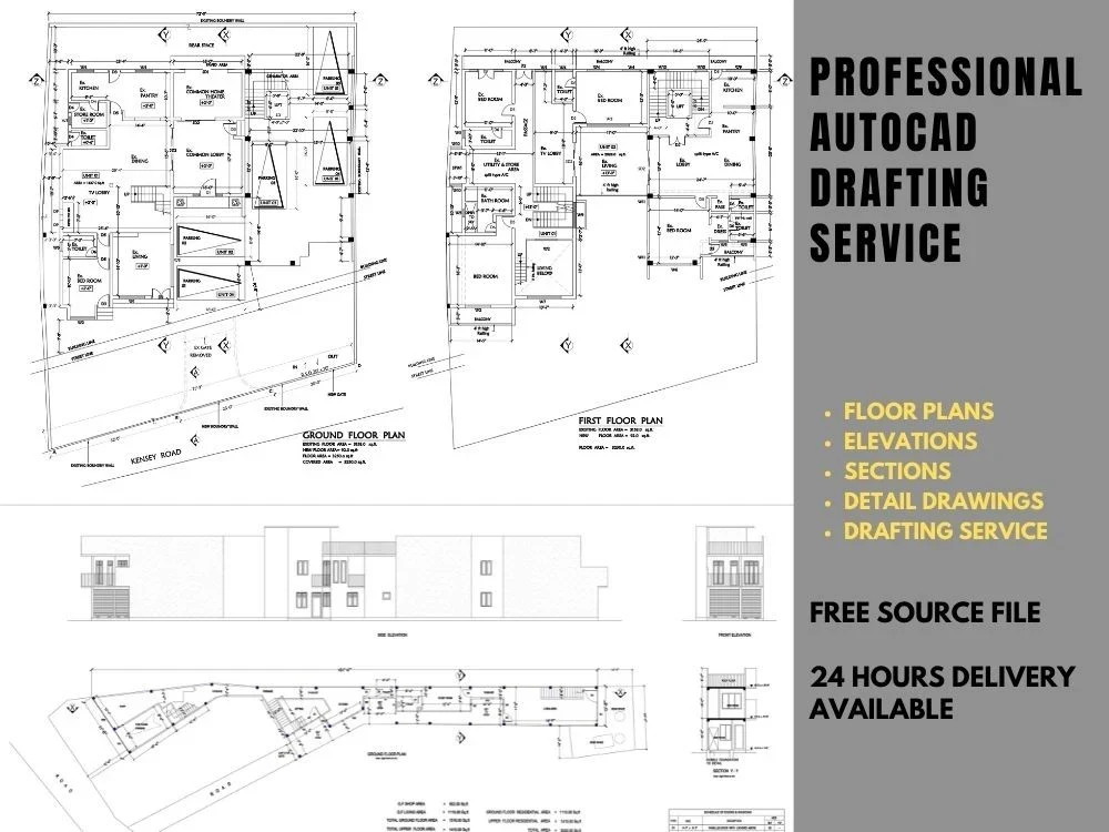 2d floor plan and detailed working drawing in AutoCAD | Upwork