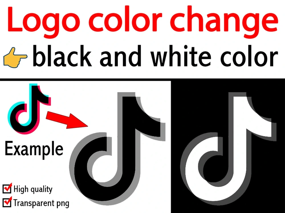 A color change logo, convert the logo to black and white and replace ...