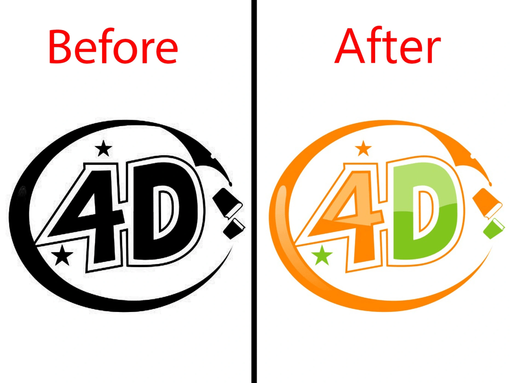 A color change logo, convert the logo to black and white and replace ...
