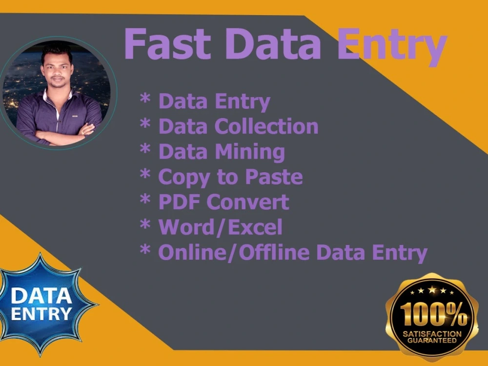 Fast Data Entry, Data Collection,Data Mining, PDF Convert | Upwork