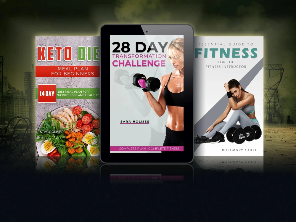 A fitness ebook cover design or health and wellness guide book cover ...