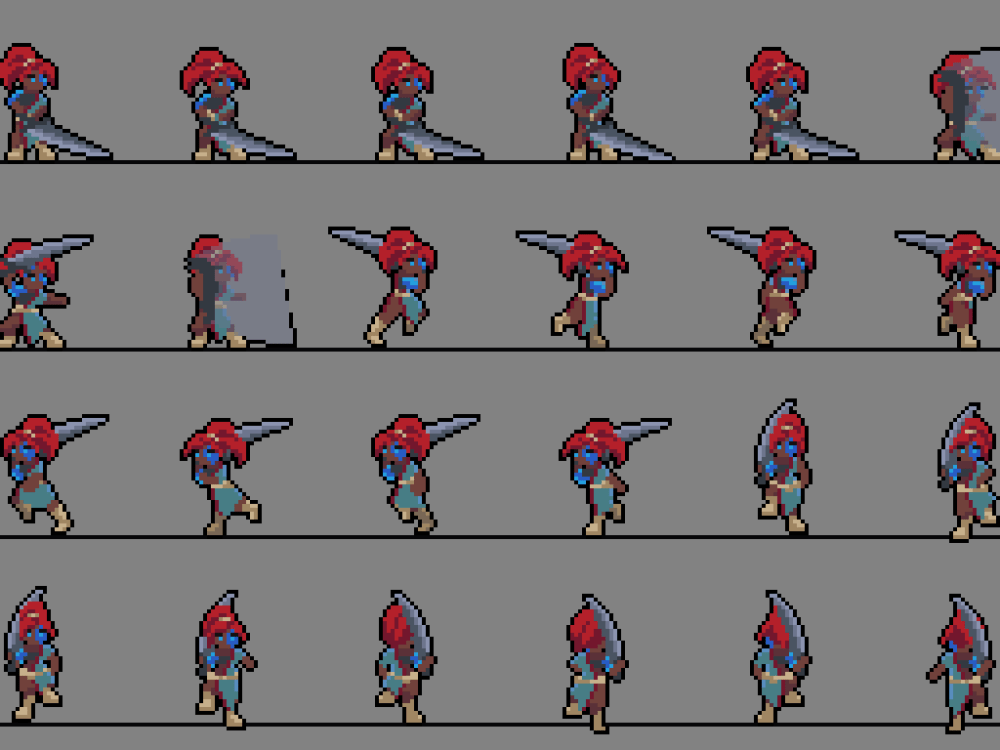 Professional pixel art character spritesheet with animations | Upwork