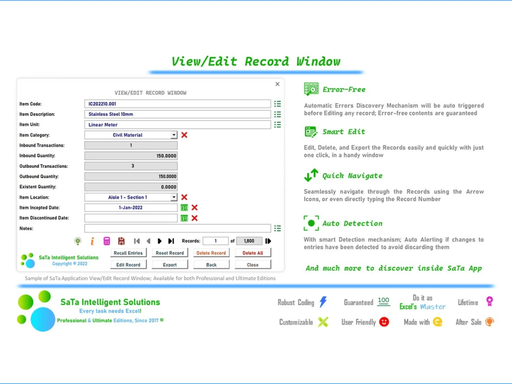 SaTa Application - Standard Edition - MS Excel VBA App | Upwork