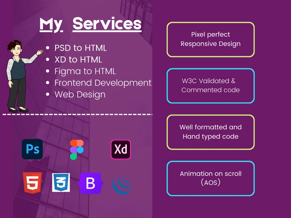 PSD to html Responsive Figma to html CSS adobe XD to html Bootstrap website | Upwork