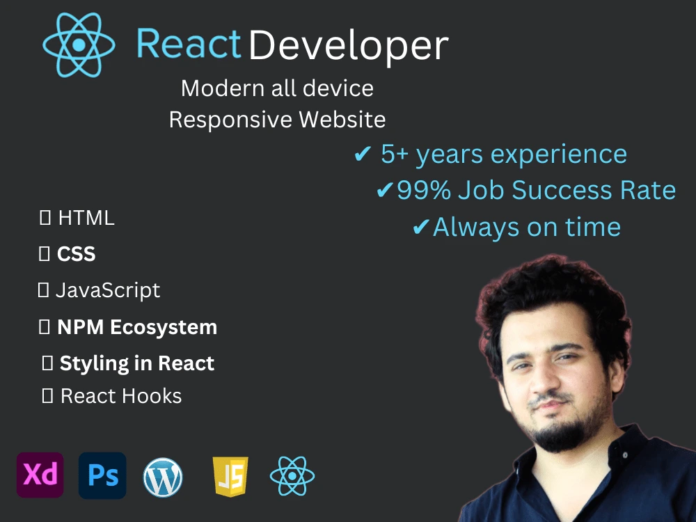 A modern all device Responsive Website | React Developer | Upwork