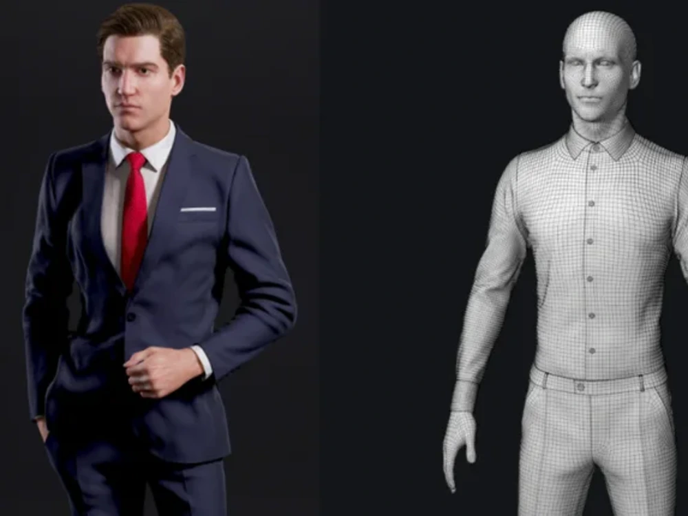 A realistic 3d character, metahuman character for game or animation ...