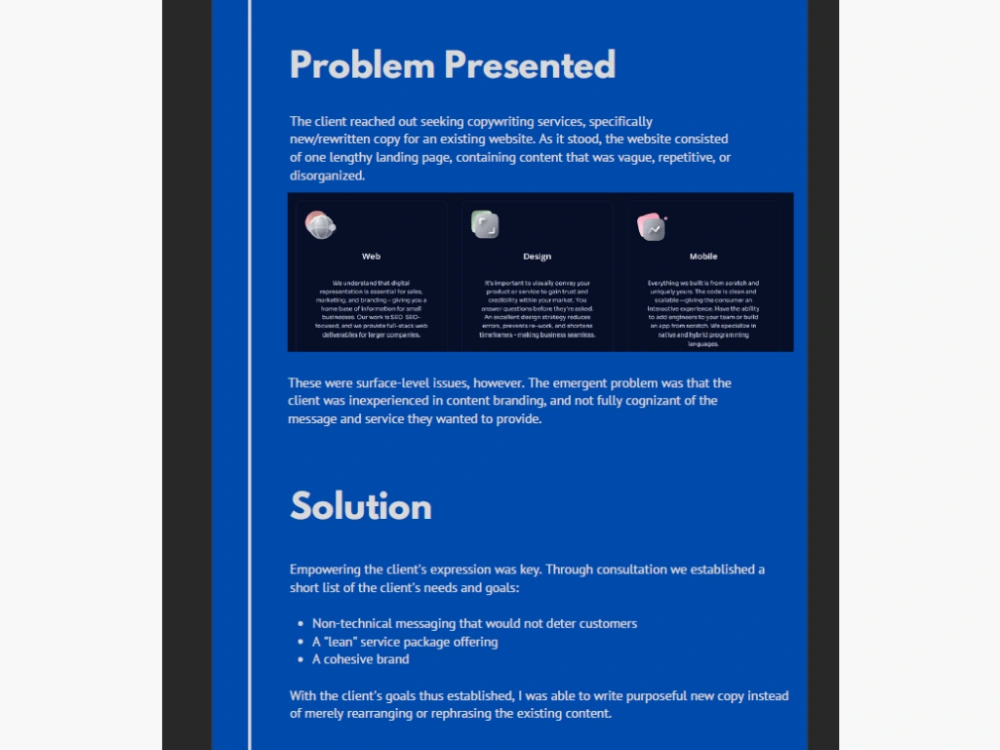 A narrative Case Study that showcases your work for new clients. | Upwork