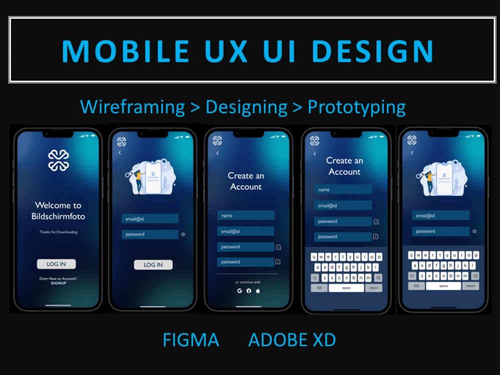 Immersive UI UX designs for mobile apps in Figma and Adobe XD | Upwork