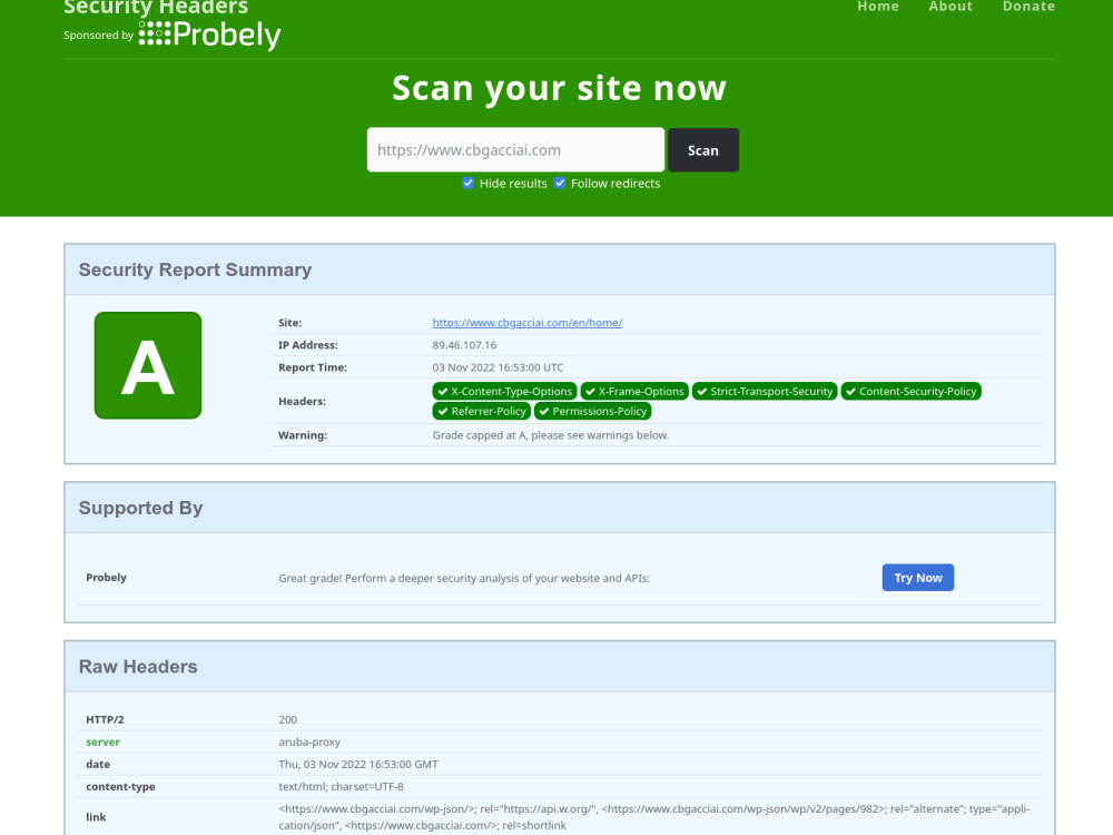 Your Website with an A Grade on SecurityHeaders.com | Upwork