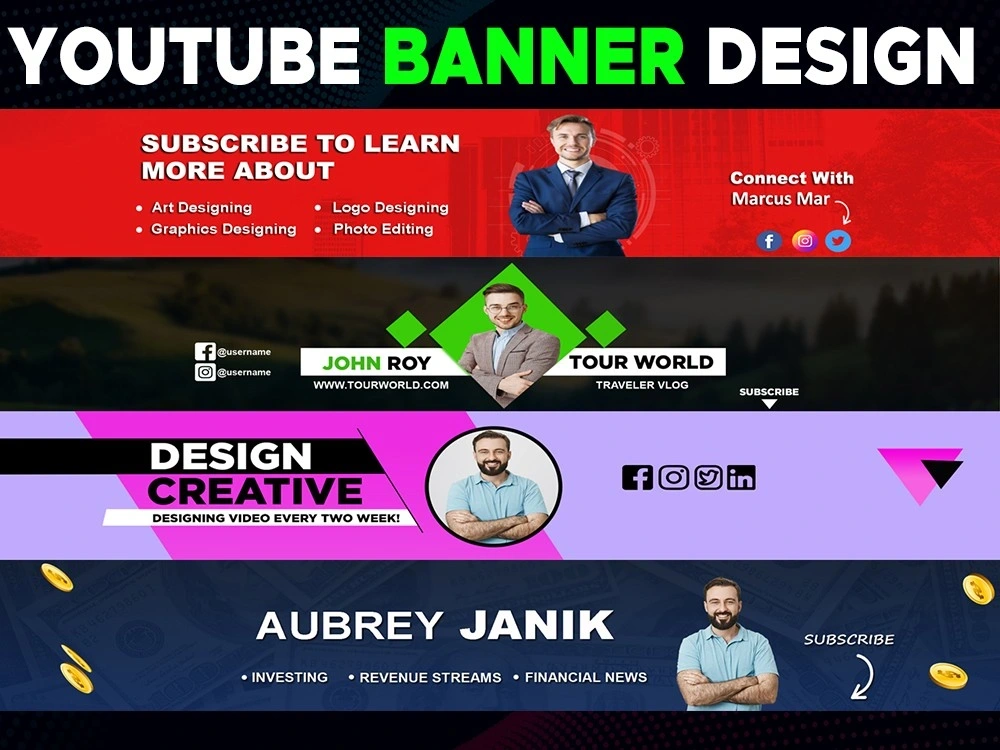 Perfect youtube banner design for your channel | Upwork