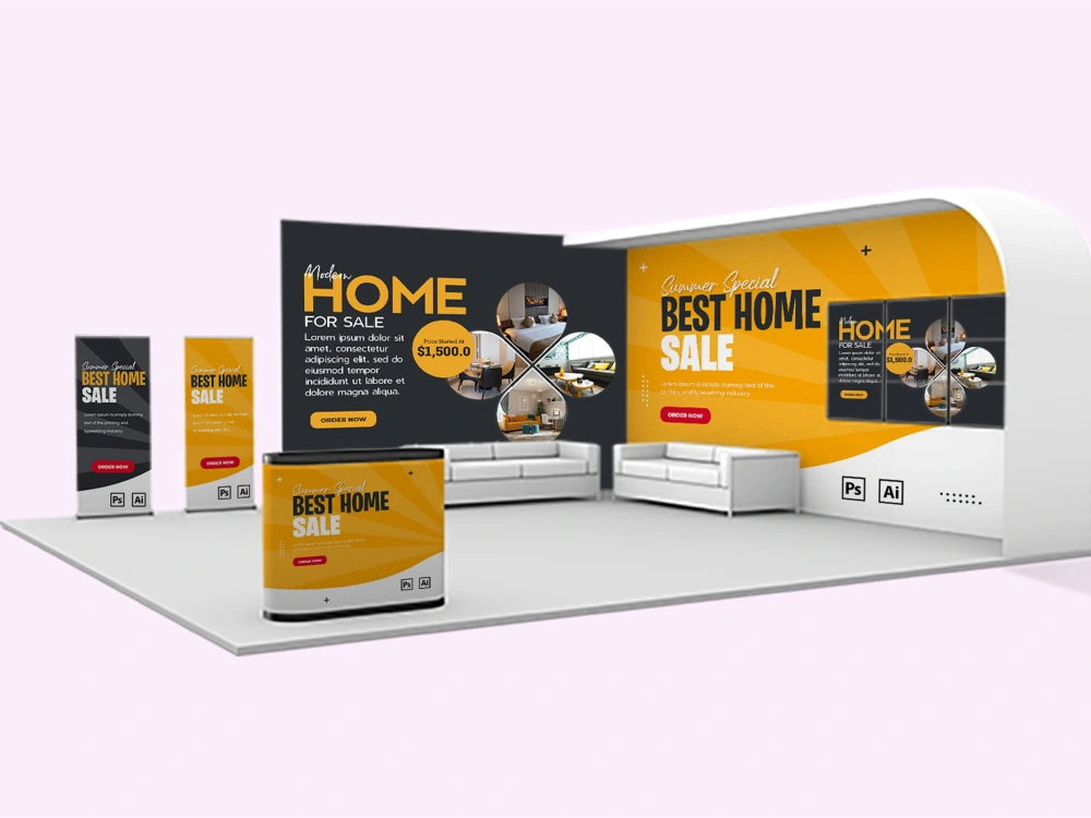 Printable trade show booth, backdrop, kiosk, roll up banner for ...