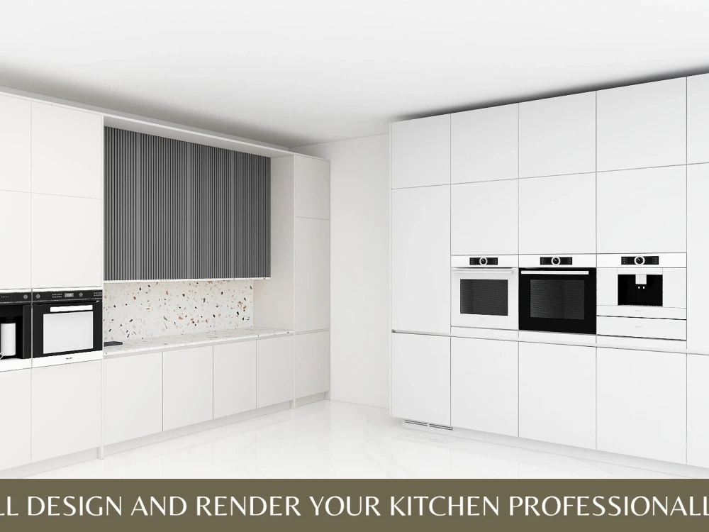 3d kitchen design in 4k rendering | Upwork