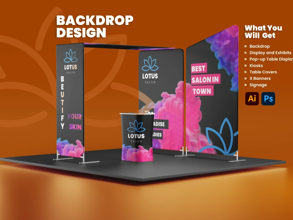 A eye catching trade show booth design, kiosk design and exhibition ...