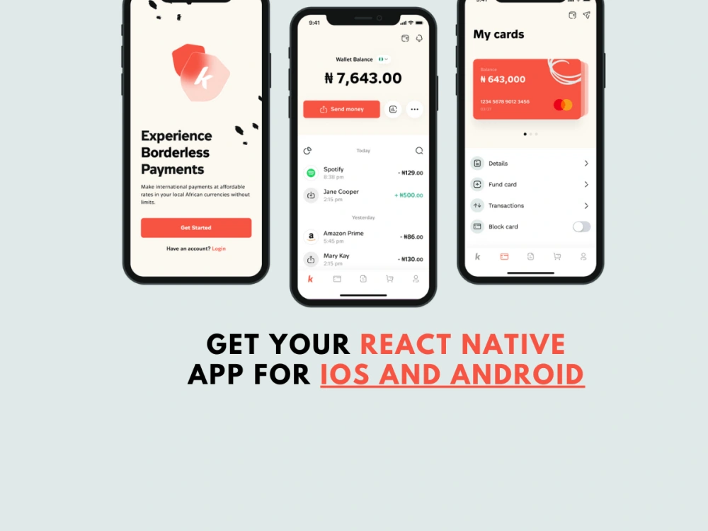 React Native app from React Native developer for Android and IOS | Upwork
