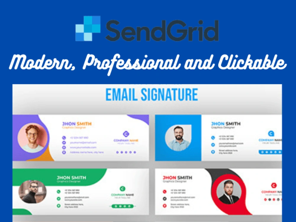 A modern, professional, clickable and branded SendGrid email signature ...