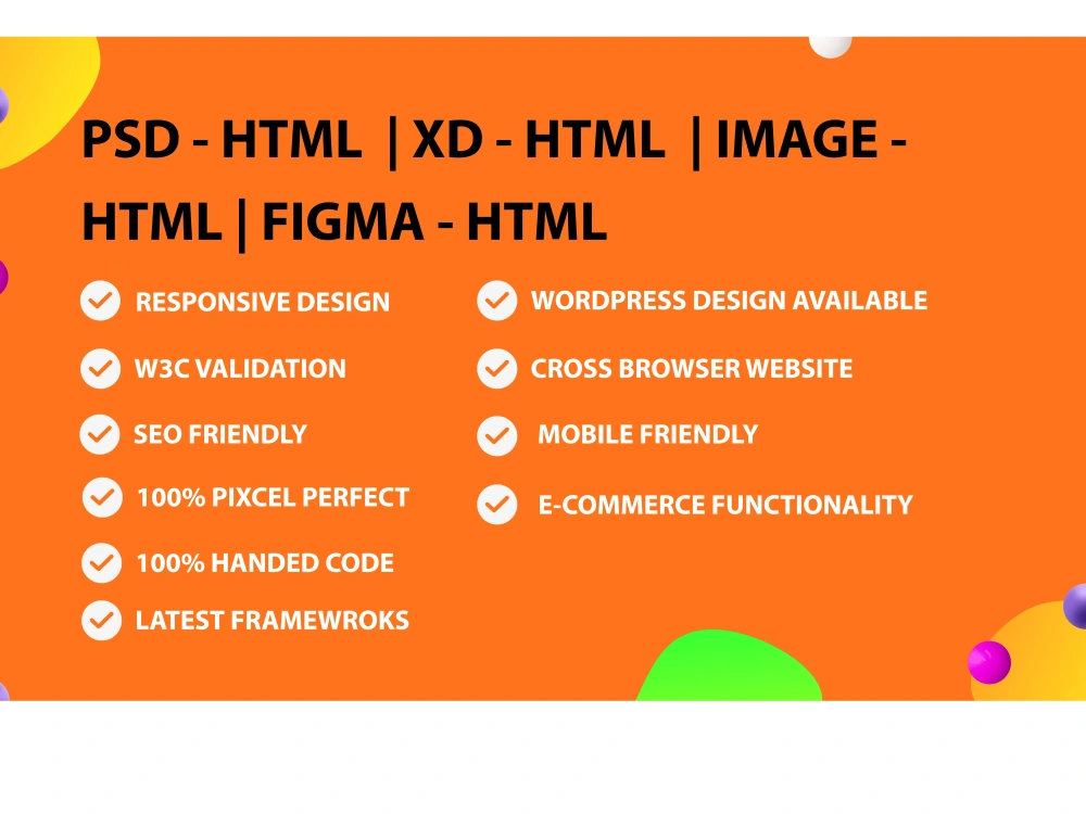 Psd, figma , images, ai , xd to html conversion | Upwork