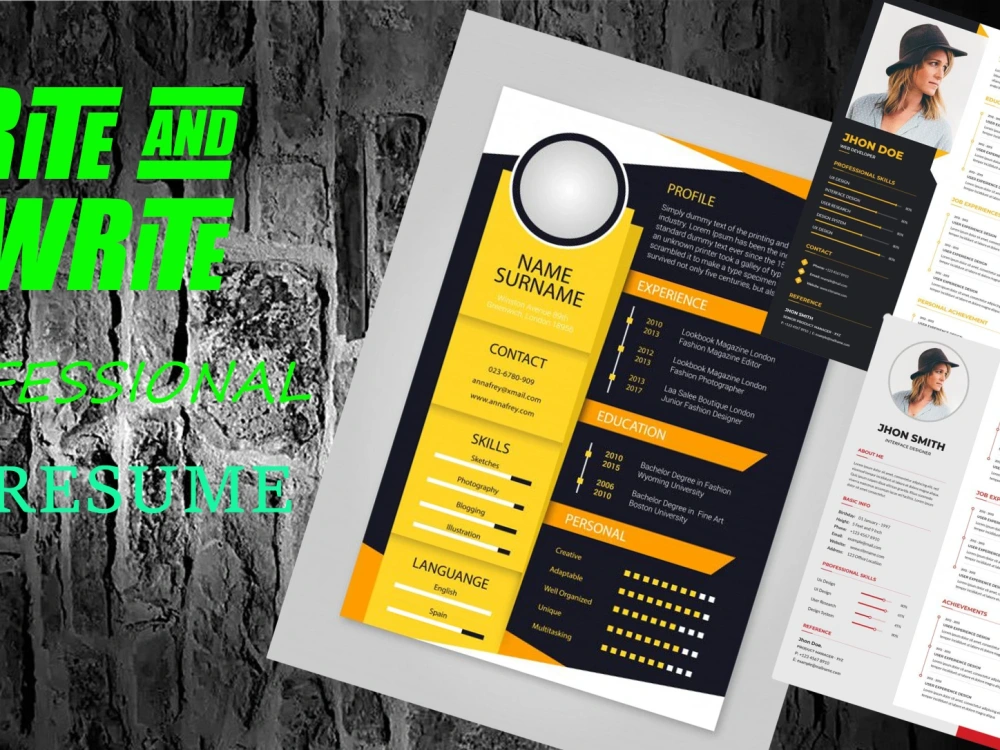 A professional resume or cv design, or write or edit a template | Upwork