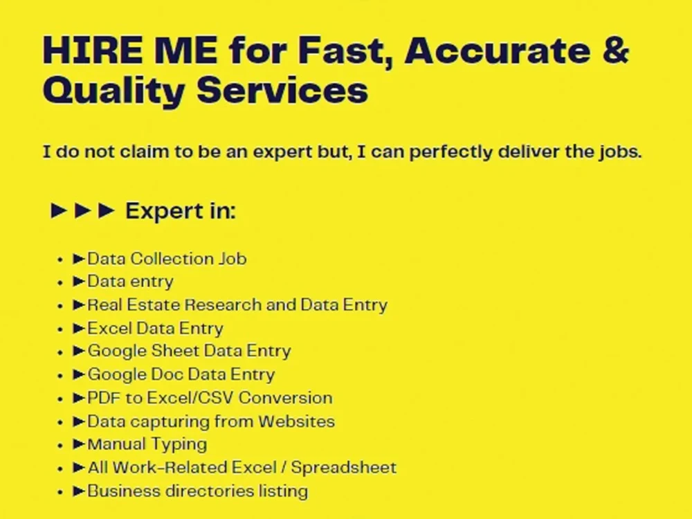 Professional, Accurate, & Quality Data Entry Services | Upwork