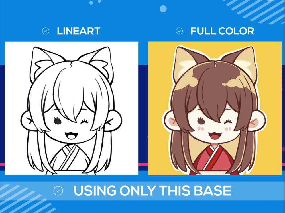 Cute chibi anime icon! (using a base) | Upwork