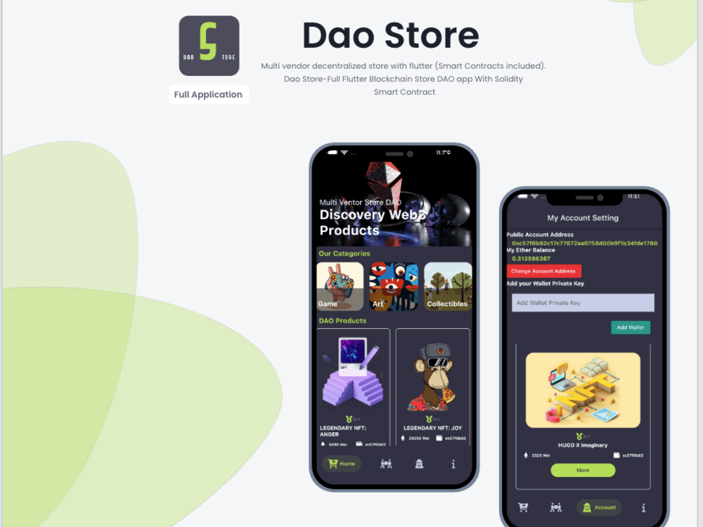 Full Flutter Blockchain Store DAO app With Solidity | Upwork
