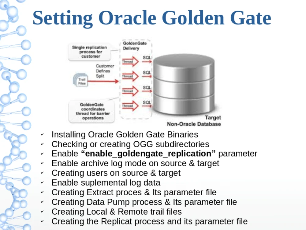A replication environment with Oracle Golden Gate completely working | Upwork