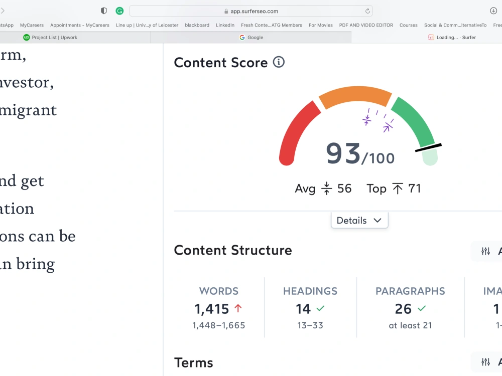 SURFER SEO Optimized Content - Content That Ranks! 🛑 on GOOGLE | Upwork