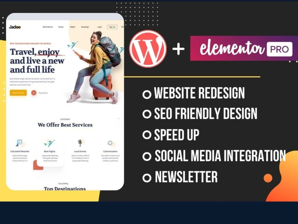 To build a responsive WordPress website design using Elementor pro | Upwork